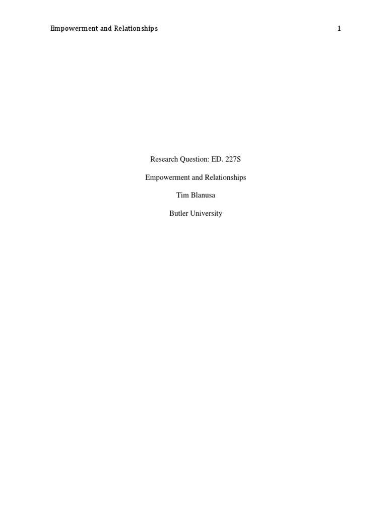 Research Final Paper | PDF | Empowerment | Classroom