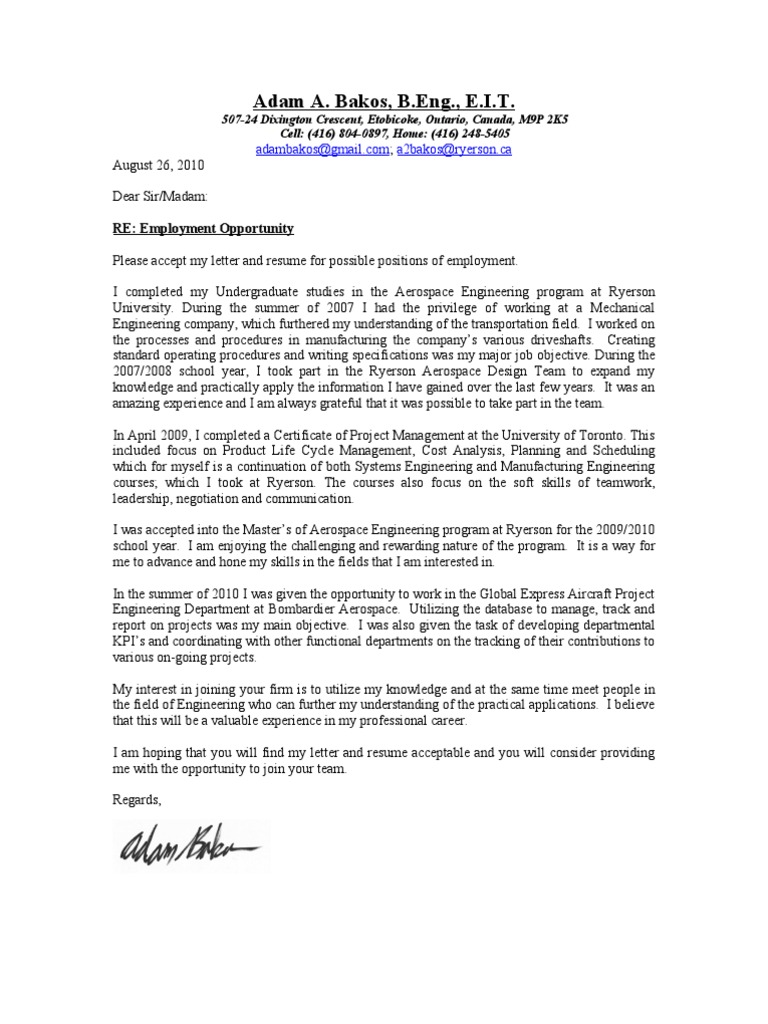 Adam A. Bakos, B.eng., E.I.T. | PDF | Engineering | Project Management