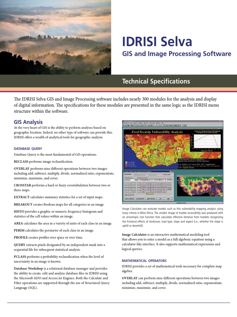 IDRISI Selva GIS Image Processing Specifications | PDF | Statistical Classification | Image ...