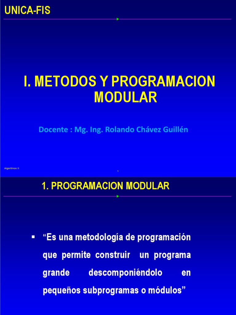 Metodos y Programacion Modular | PDF | Algoritmos | Programación de computadoras