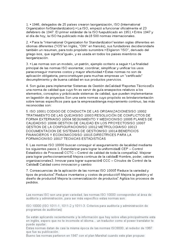 Trabajo Iso 10000 | PDF | Gestión de la calidad | Calidad (comercial)
