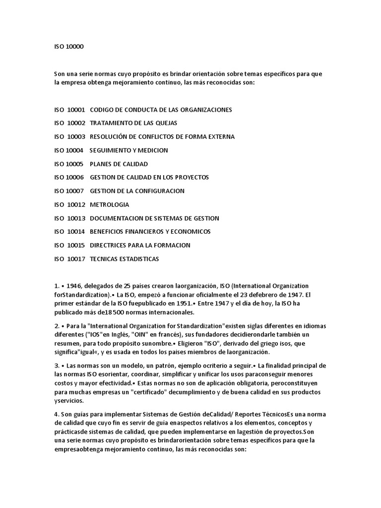 Iso 10000 | PDF | Gestión de la calidad | Organización internacional ...