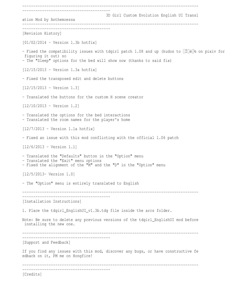 Tdgirl - EnglishUI Mod Info | PDF | Computers