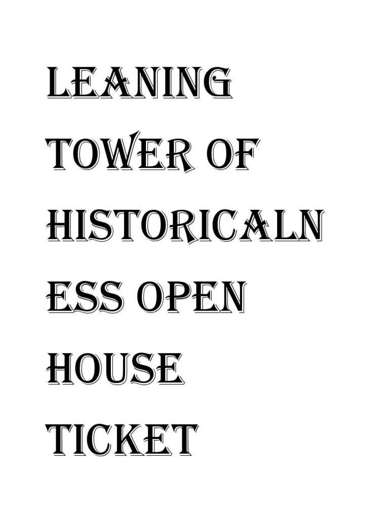 Open House Ticket | PDF