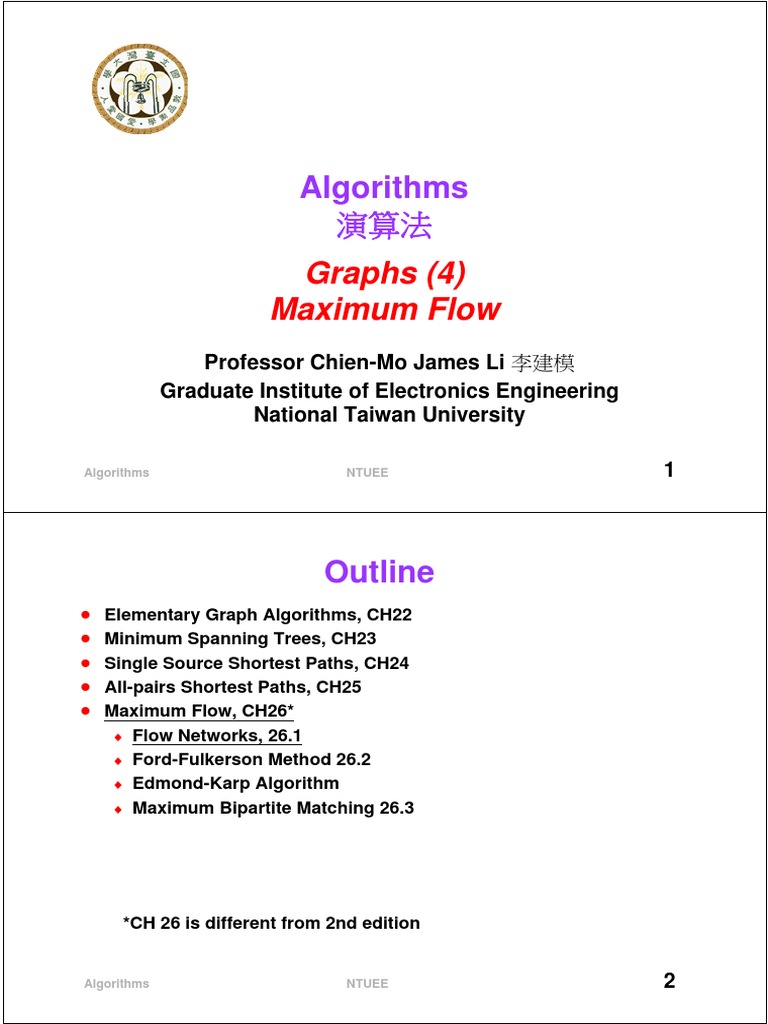 Algorithms: Graphs (4) Maximum Flow | Download Free PDF | Algorithms ...