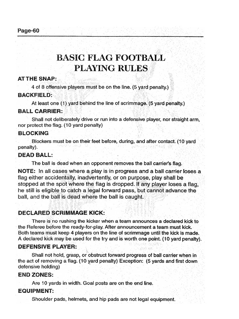Basic Rules of Flag Football | PDF