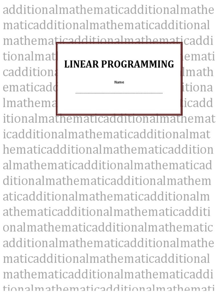 Linear Programming | PDF | Maxima And Minima | Equations