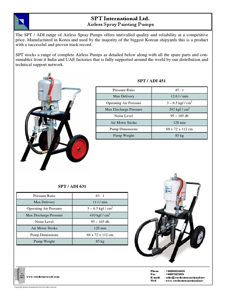 SPT International LTD - Airless Spray Painting Equipment | PDF | Pump ...
