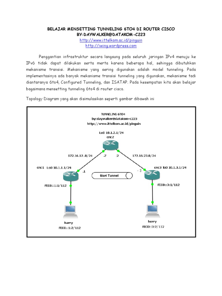 Belajar Men Setting Tunneling 6to4 Di Router Cisco | PDF