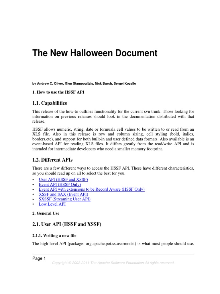 The New Halloween Document: 1.1. Capabilities | PDF | Microsoft Excel ...
