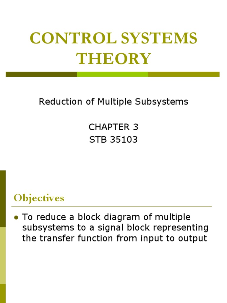 Control Systems Theory: Reduction of Multiple Subsystems STB 35103 | PDF | Applied Mathematics ...