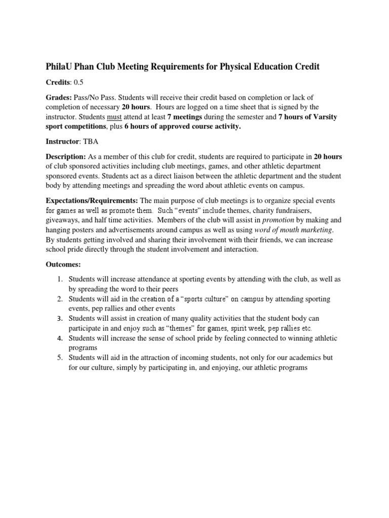 Philau Phan Club Syllabus | PDF