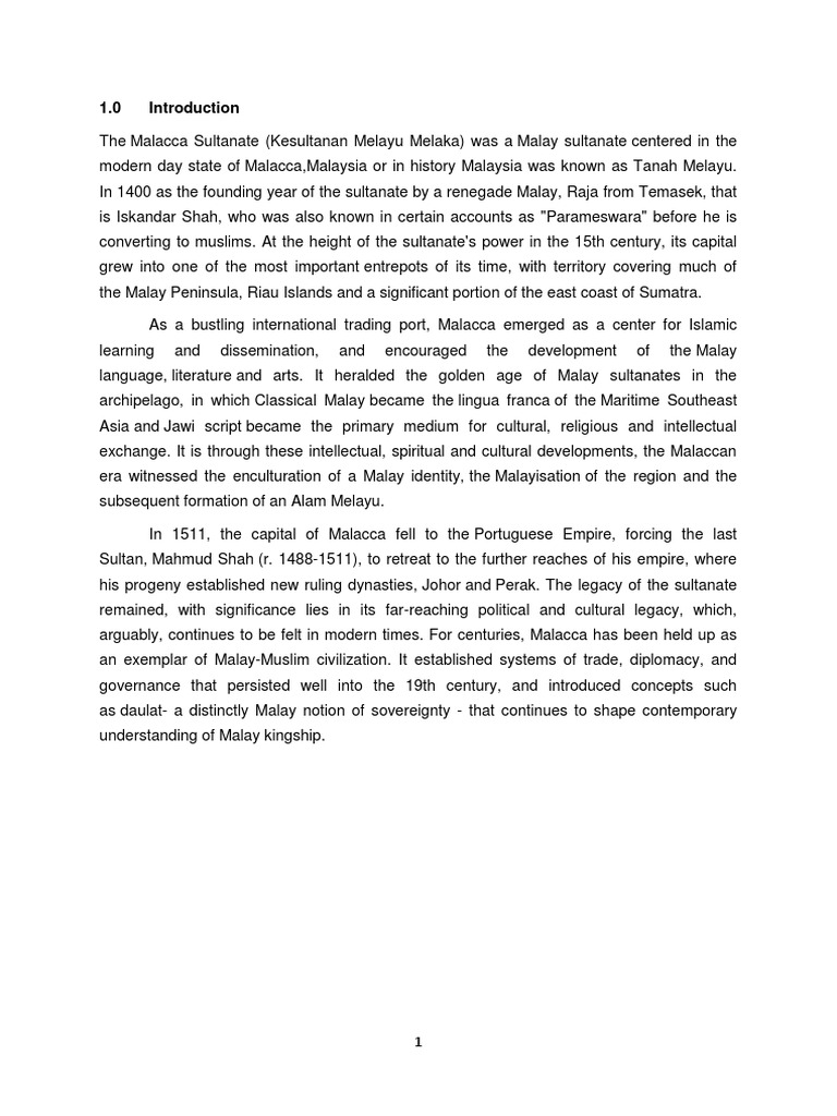 Legacy of the Malacca Sultanate | PDF | Malaysia | Religion And Belief