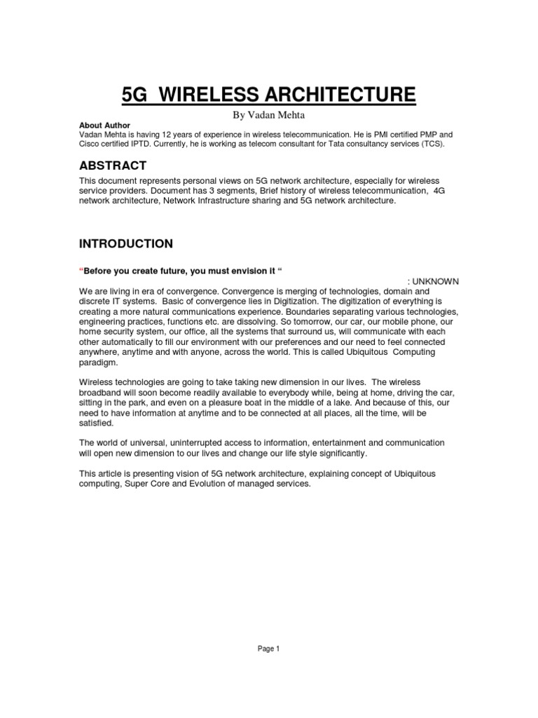 5G Network Vision for Providers | PDF | 4 G | 3 G