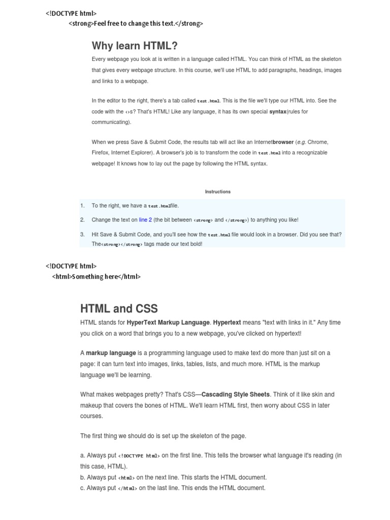 HTML Short Intro | PDF | Html | Html Element