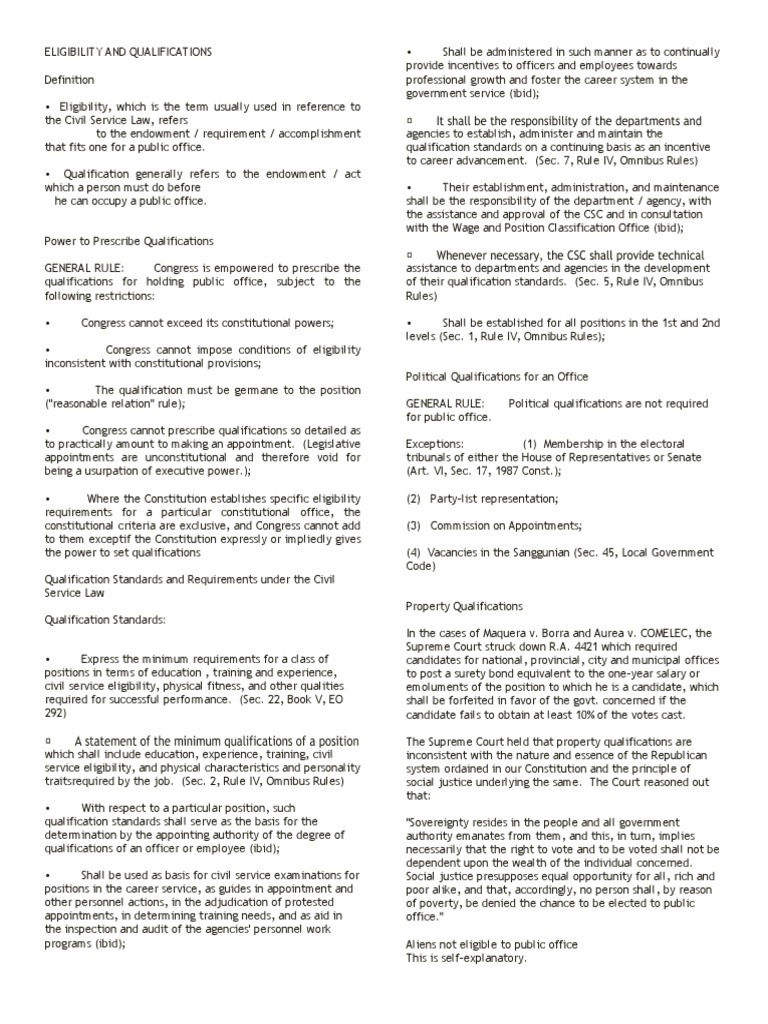 Eligibility and Qualifications for Office | PDF | Citizenship | United ...