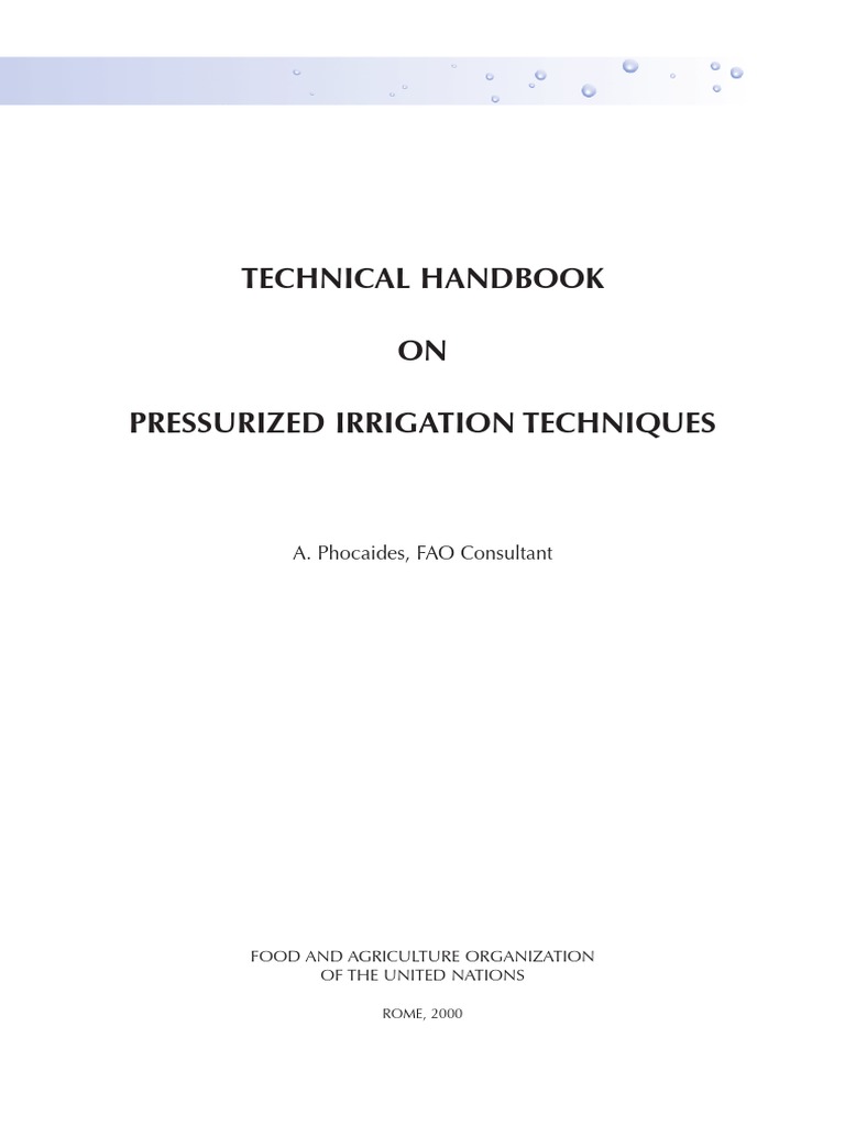 Pressurized Irrigation Systems | PDF | Pipe (Fluid Conveyance) | Valve