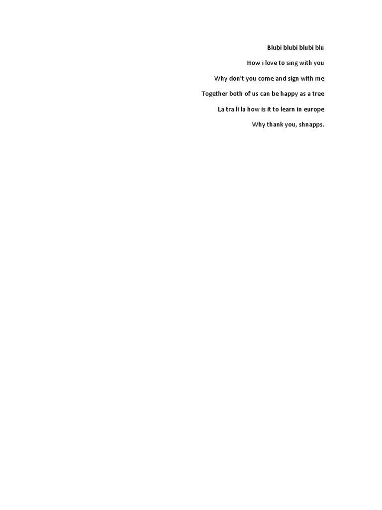 Song Lyrics: Sing and Learn Together | PDF | Language Arts & Discipline ...
