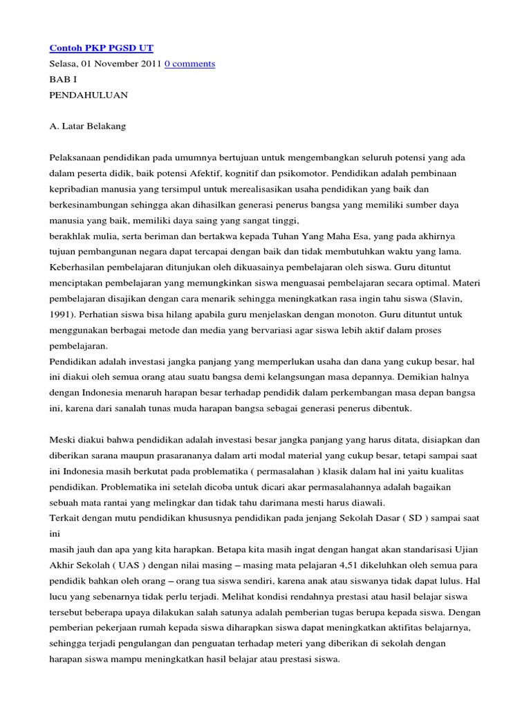 Contoh PKP PGSD Ut | PDF