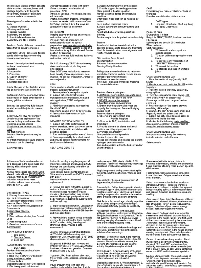 Musculoskeletal System Overview | PDF | Science & Mathematics