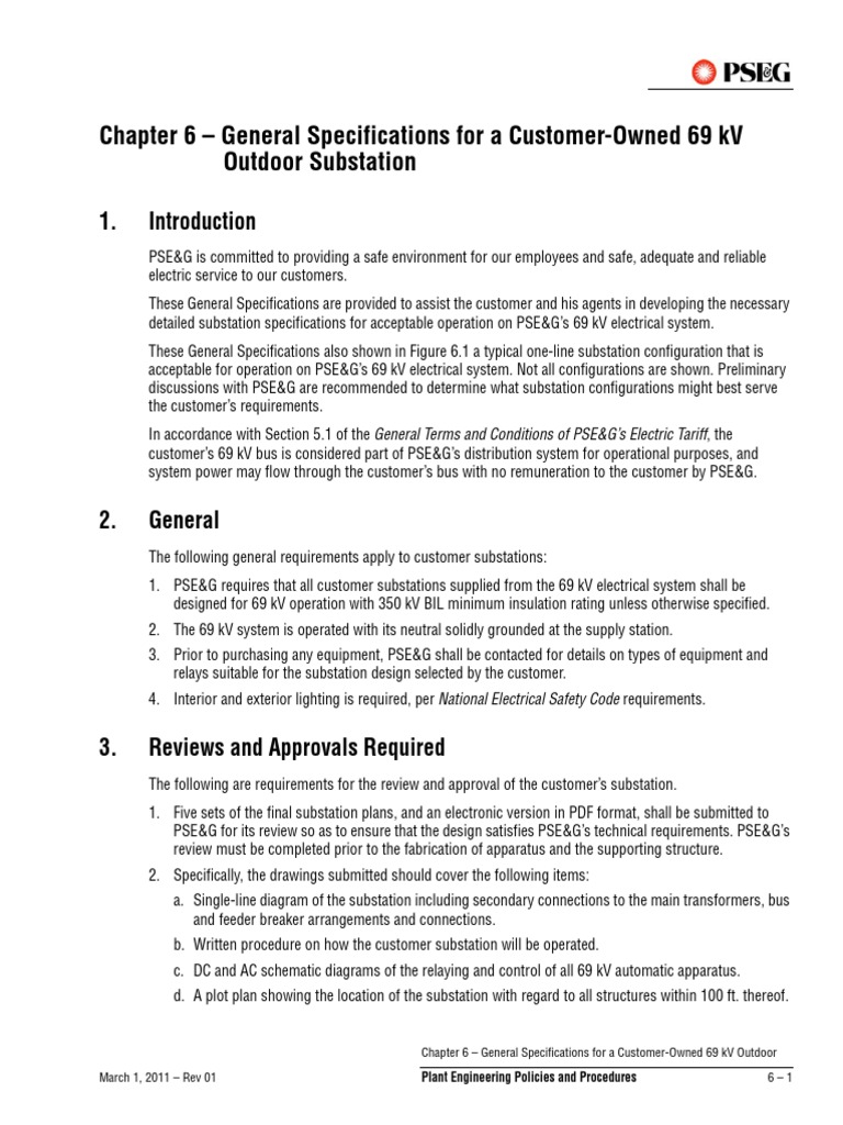 General Specification For 69 KV Substation | PDF | Fuse (Electrical ...