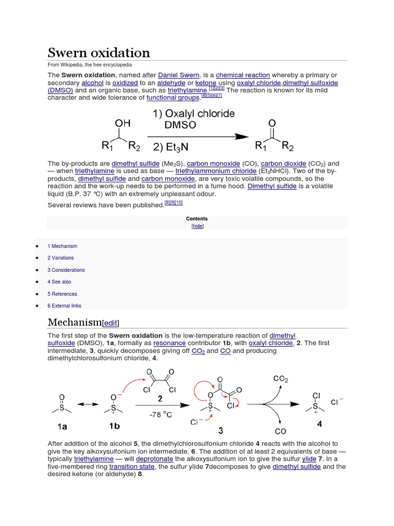 Swern Oxidation | Download Free PDF | Functional Group | Unit Processes