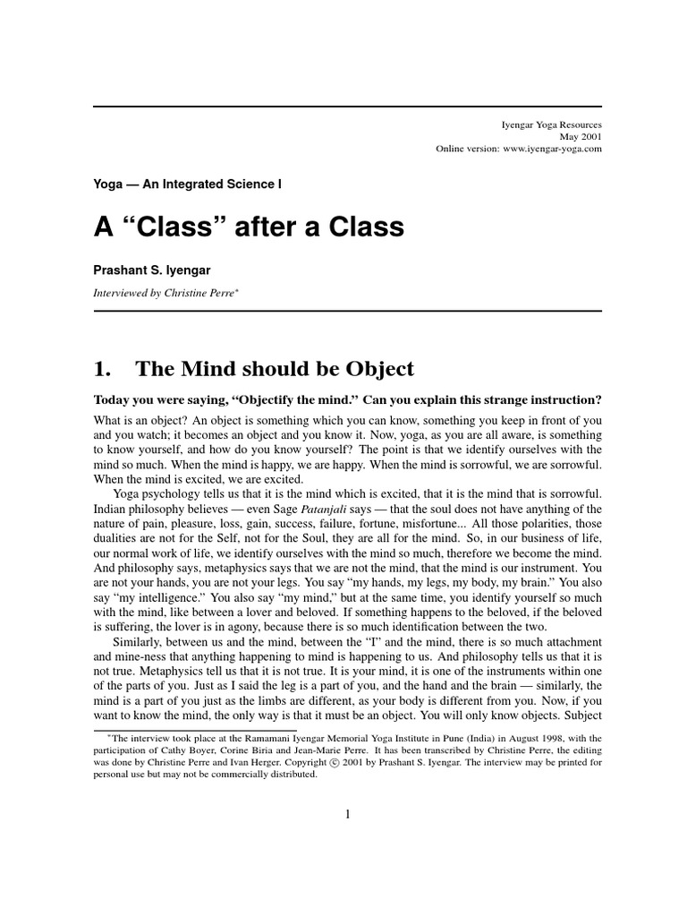 Class | PDF | Mind | Asana
