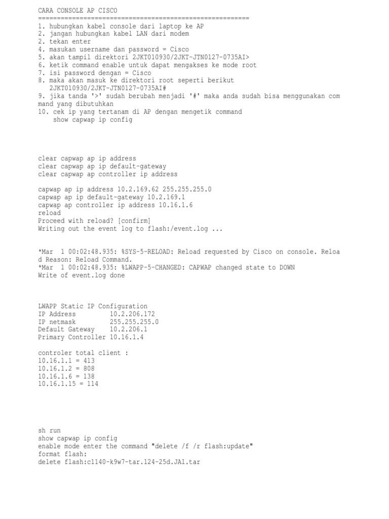 Cisco AP Configuration Commands Guide | PDF