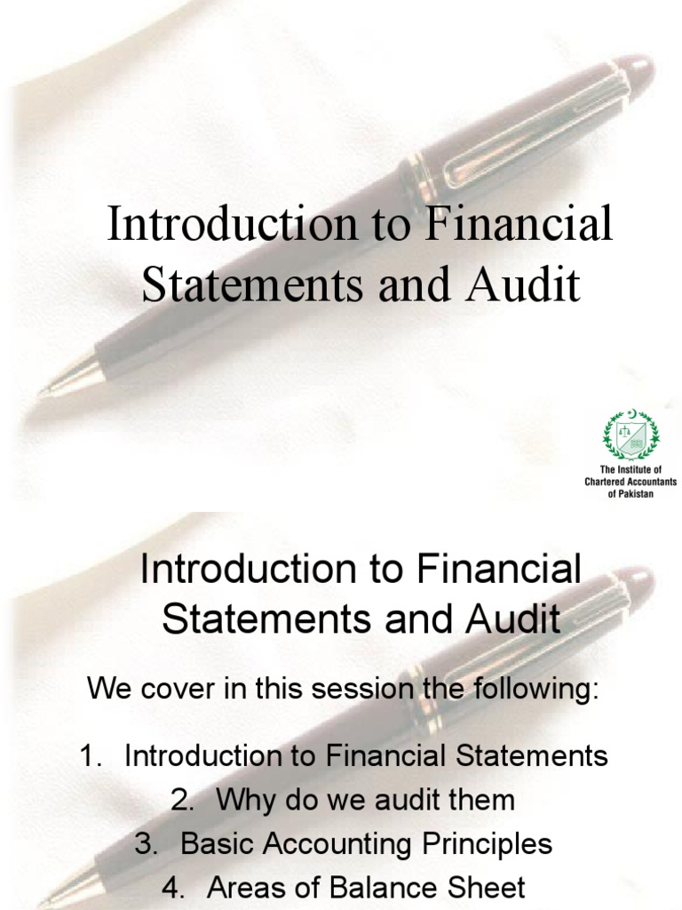 Introduction To Financial Statements and Audit | PDF | Going Concern | Financial Statement