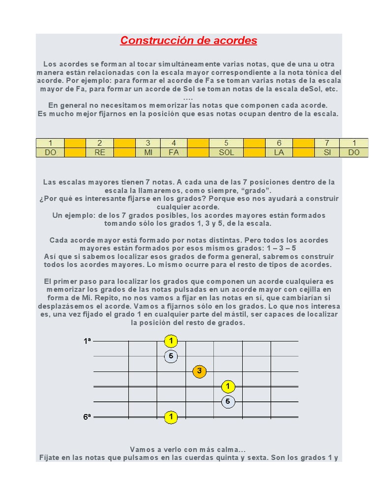 Construcción de Acordes | PDF | Acorde (Música) | Escala (música)