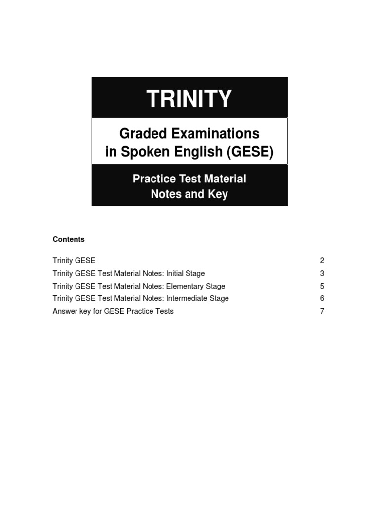 Trinity GESE Test Material Notes and Key | PDF | Question | Conversation