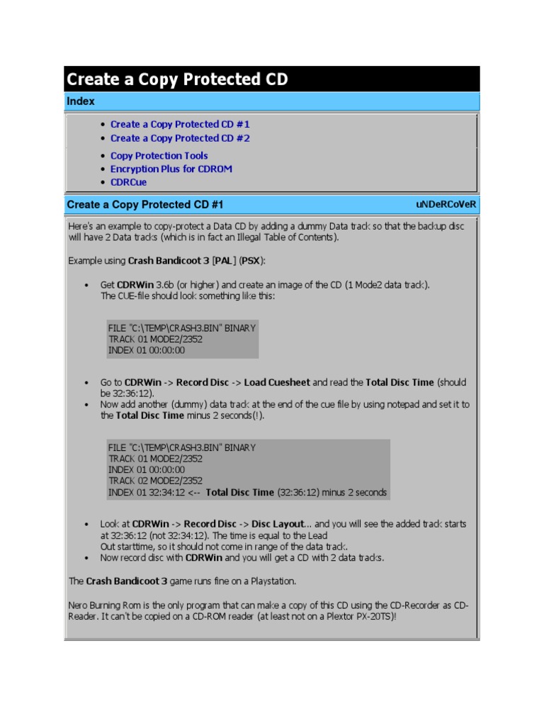 Create A Copy Protected CD | PDF | Compact Disc | Cd Rom