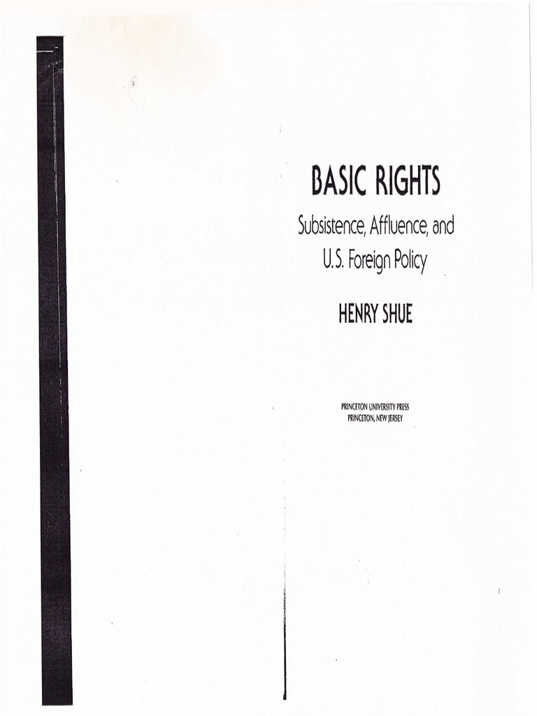 Henry Shue Basic Rights | PDF | Argument | Malnutrition