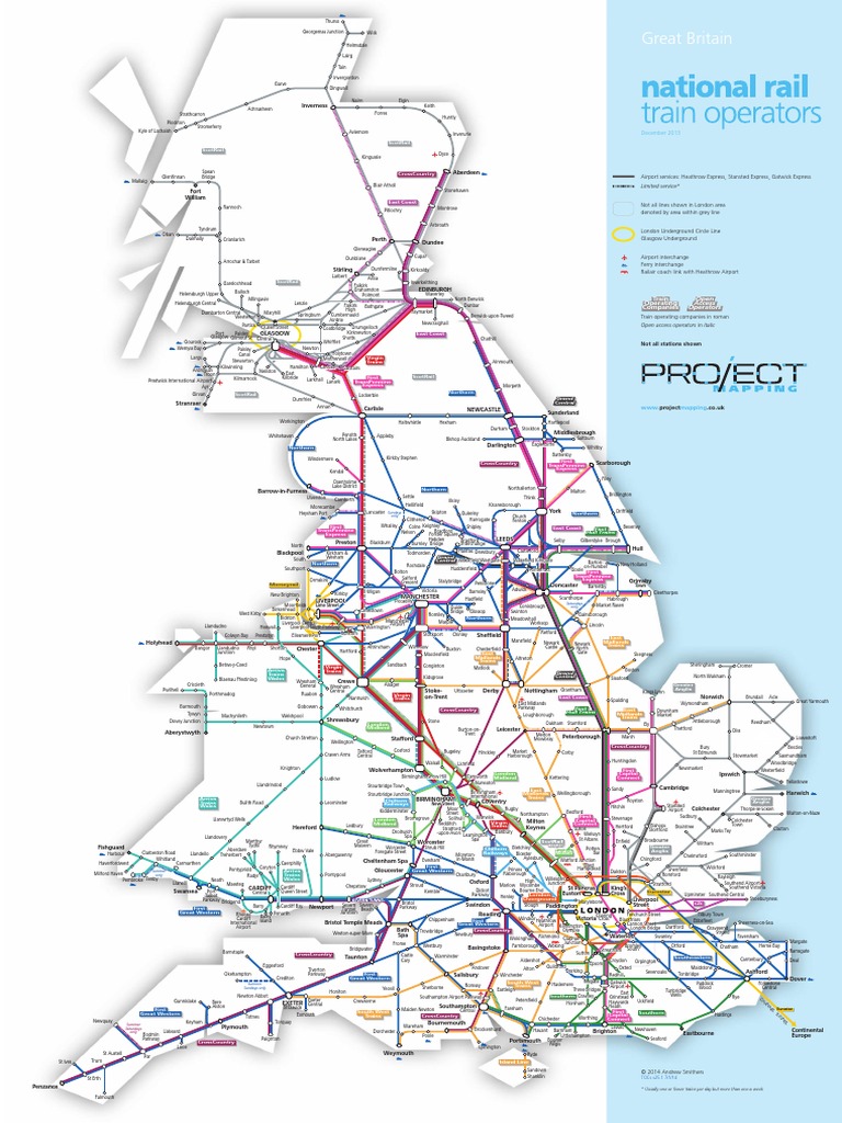 National Rail Operators Map | PDF | England | Rail Transport