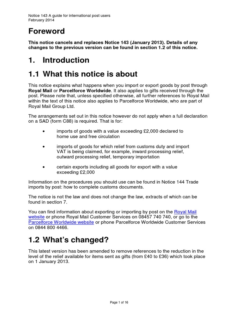 A Guide For International Post Users | PDF | Customs | Value Added Tax