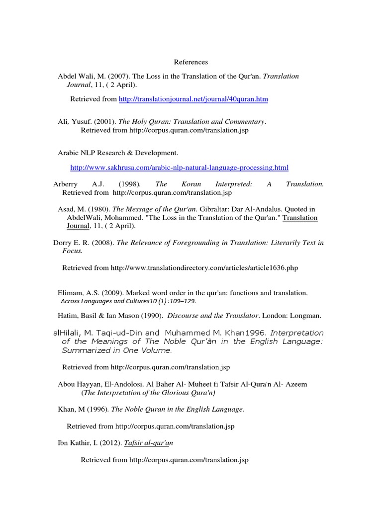 Koran Interpretation and Translation Resources | PDF | Quran | Islam
