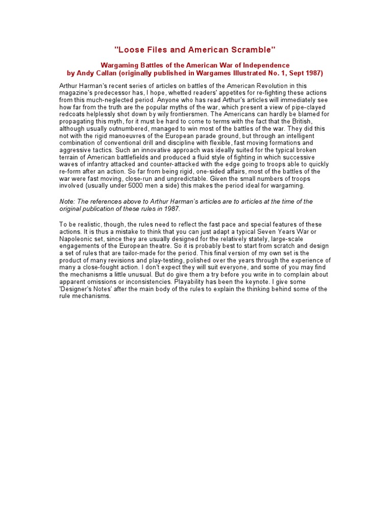 Loose Files and American Scramble | PDF | Infantry | Wars & Military