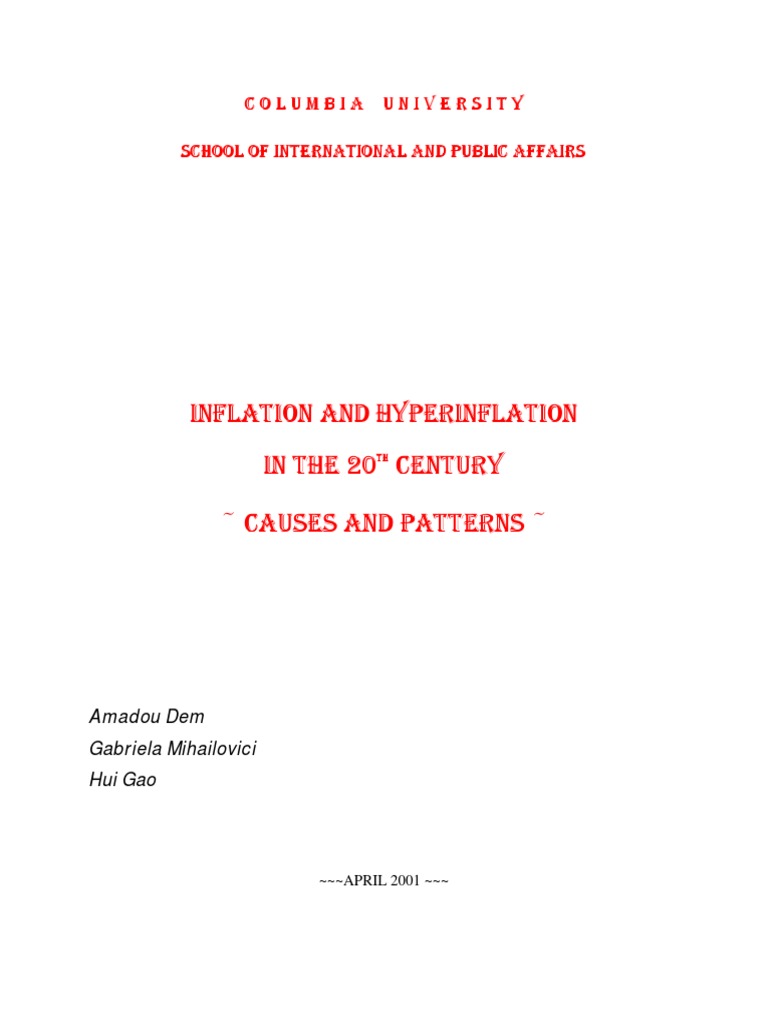 Inflation and Hyperinflation in The 20th Century | PDF | Monetarism ...