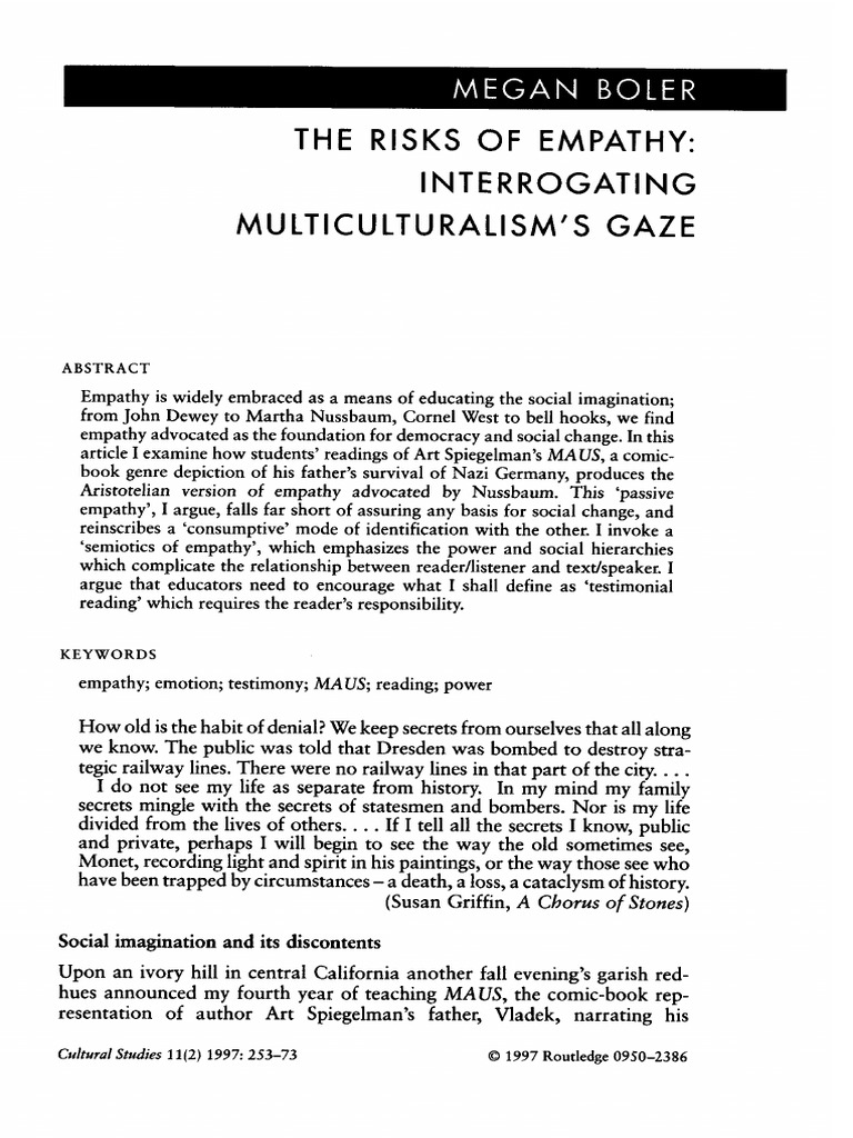 The Risks of Empathy Interrogating Multiculturalisms Gaze by Megan ...