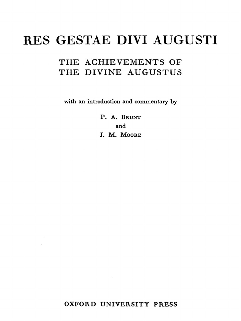 Res Gestae Divi Augusti | PDF