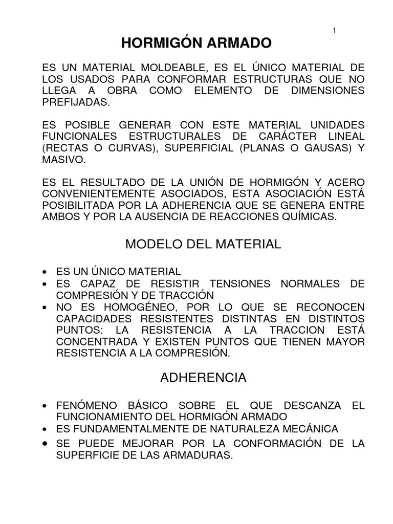 Hormigón Armado: Estructuras y Propiedades | PDF | Concreto reforzado ...