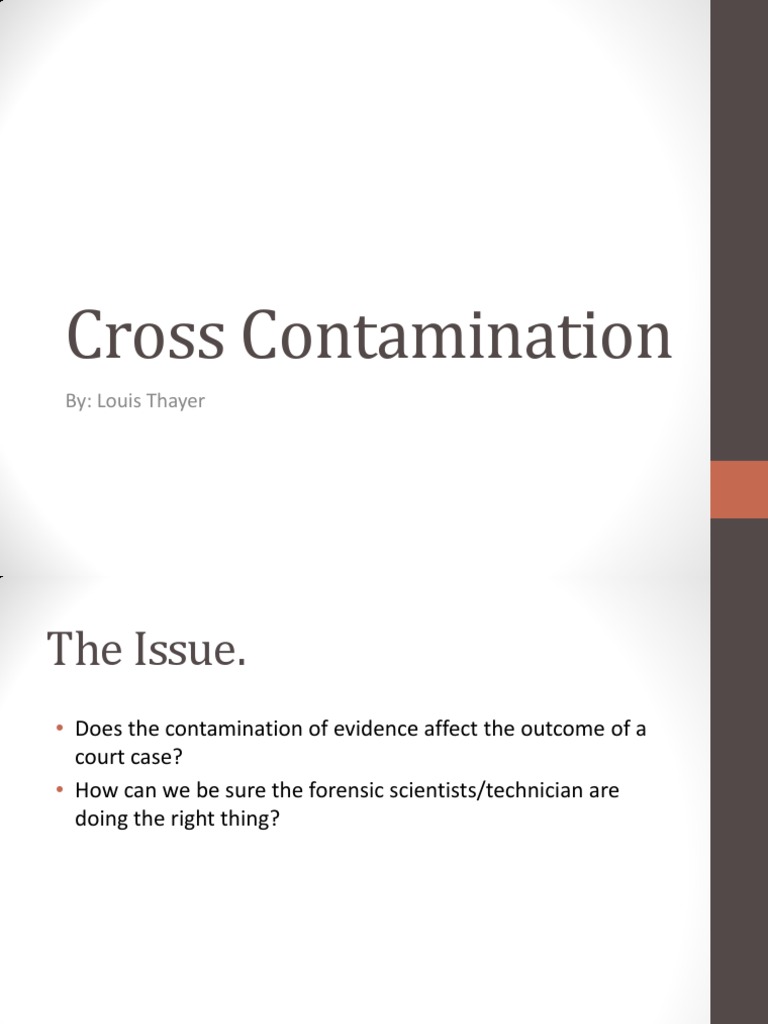 Cross Contamination | PDF | Forensic Science | Crime Scene
