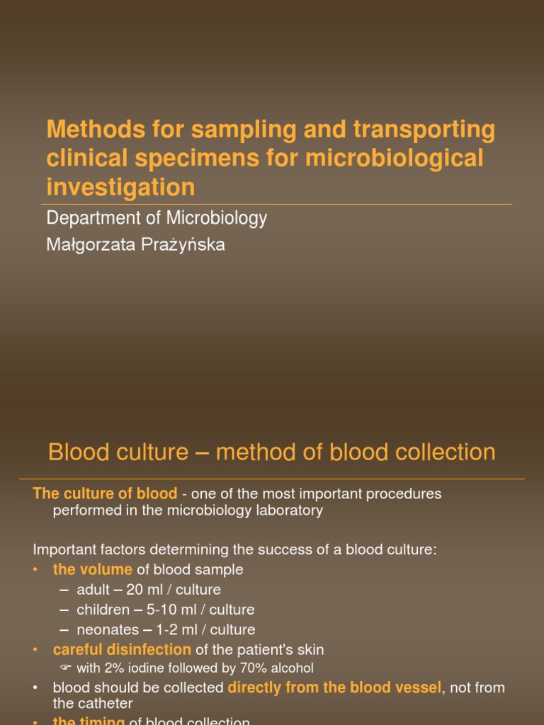 Microbiological Specimen Collection Methods | PDF | Infection | Medical ...