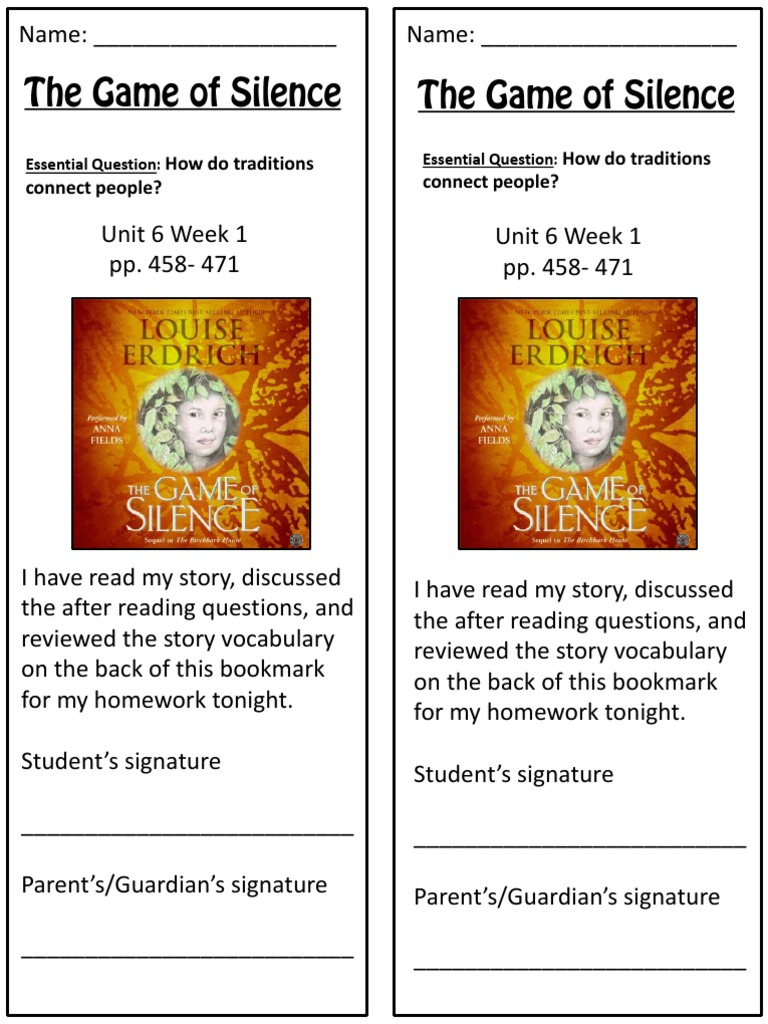 6 1 Bookmark The Game of Silence | PDF | Languages