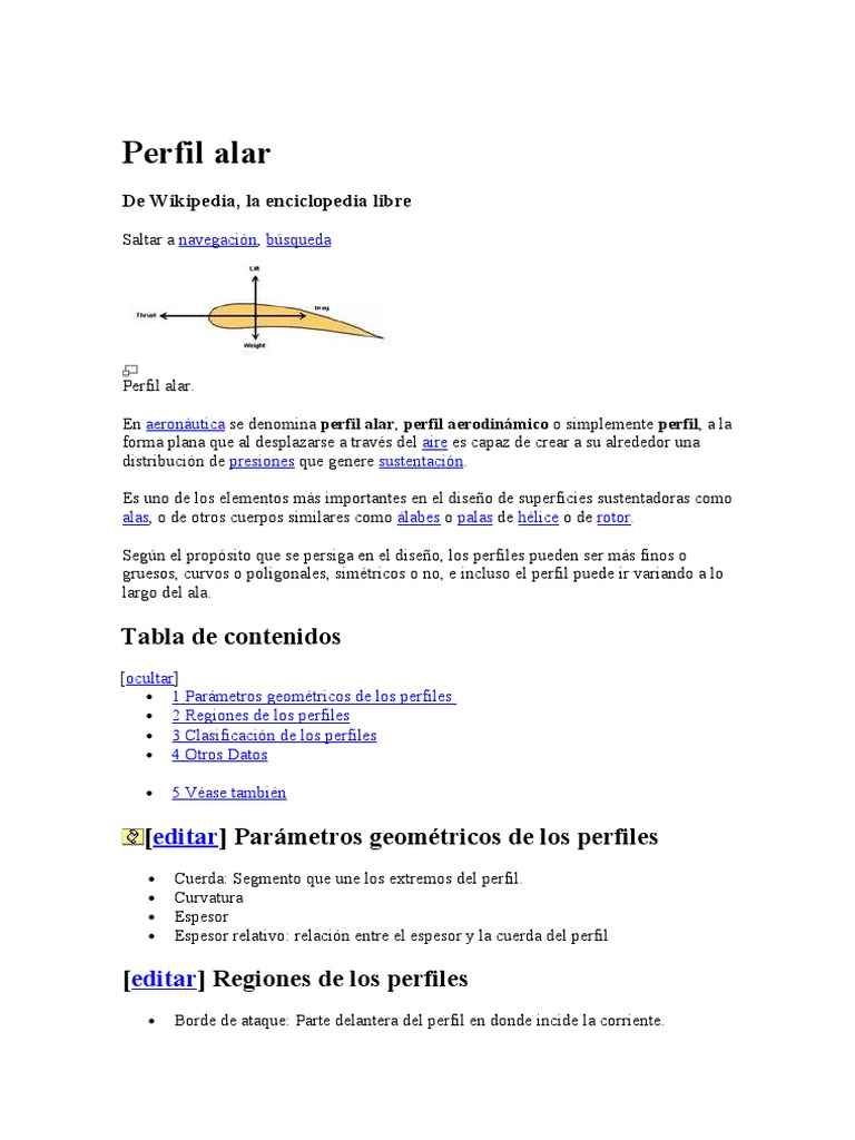 Conceptos Clave del Perfil Alar | PDF | Superficie sustentadora ...