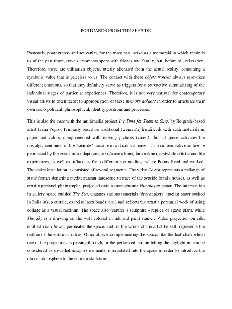 Ivana Popov Kustoski Tekst ENG | PDF | Installation Art | Sculpture