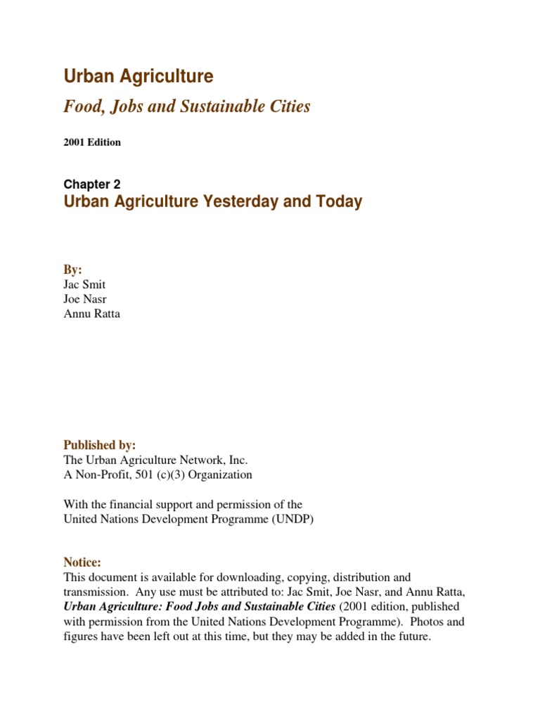 Urban Agriculture Yesterday and Today | PDF | Urban Agriculture ...