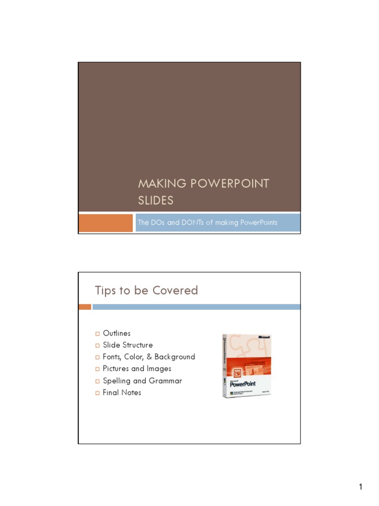 Making Powerpoint Slides: Tips To Be Covered | PDF | Typefaces | Microsoft Power Point
