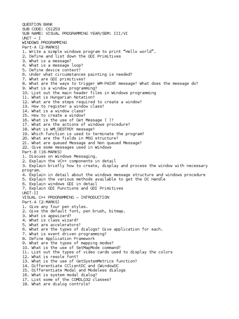 CS1253 - Visual Programming | PDF | Component Object Model | System Software