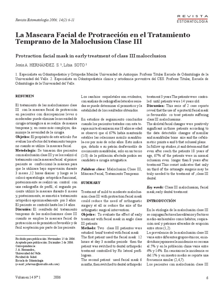 Protraccion Maxilar PDF | PDF | Odontología | Diente humano